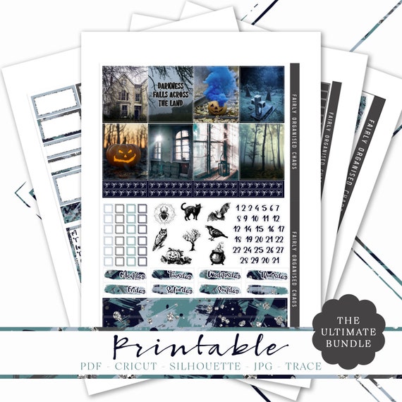 DARKNESS PRINTABLE STICKER Bundle Printable Planner Stickers - Etsy