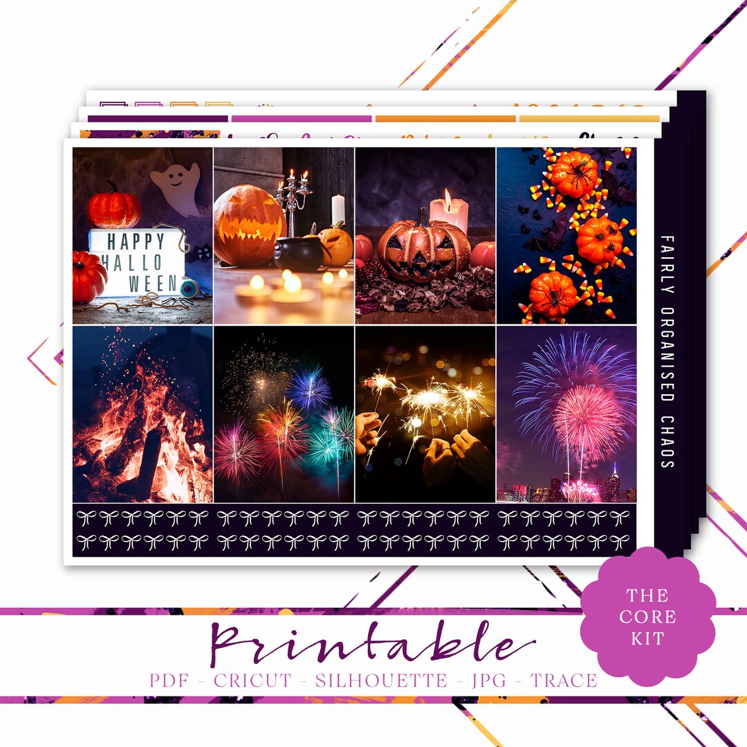 BONFIRE PRINTABLE STICKER Kit Core Printable Planner Stickers Weekly ...
