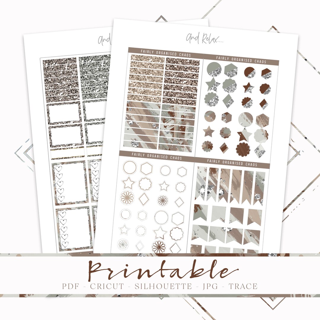And Relax Add on PRINTABLE PLANNER STICKERS Functional Sticker Kit ...
