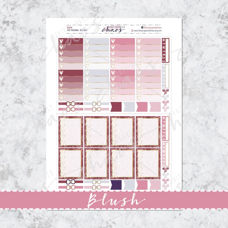 BLUSH Printable Planner Kit Printable Planner Stickers PINK and GOLD ...