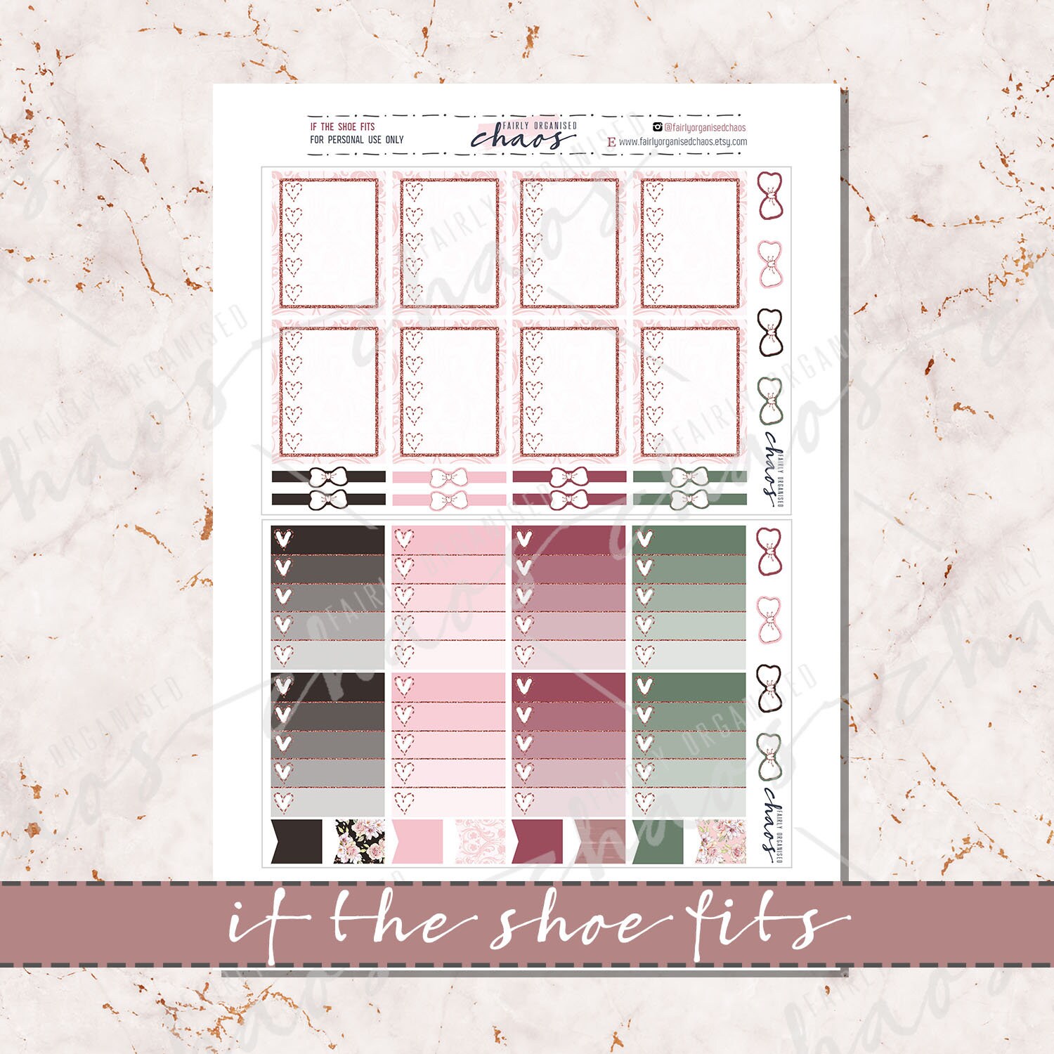 If THE SHOE FITS Printable Sticker Kit Weekly Sticker Kit - Etsy