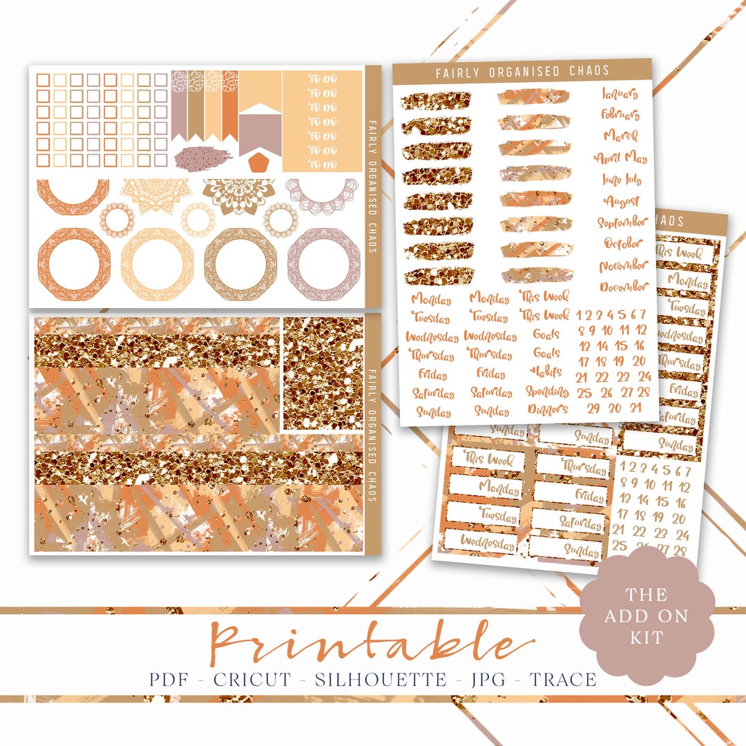 AUTUMN Functional PRINTABLE STICKER Kit Add on Printable Planner ...