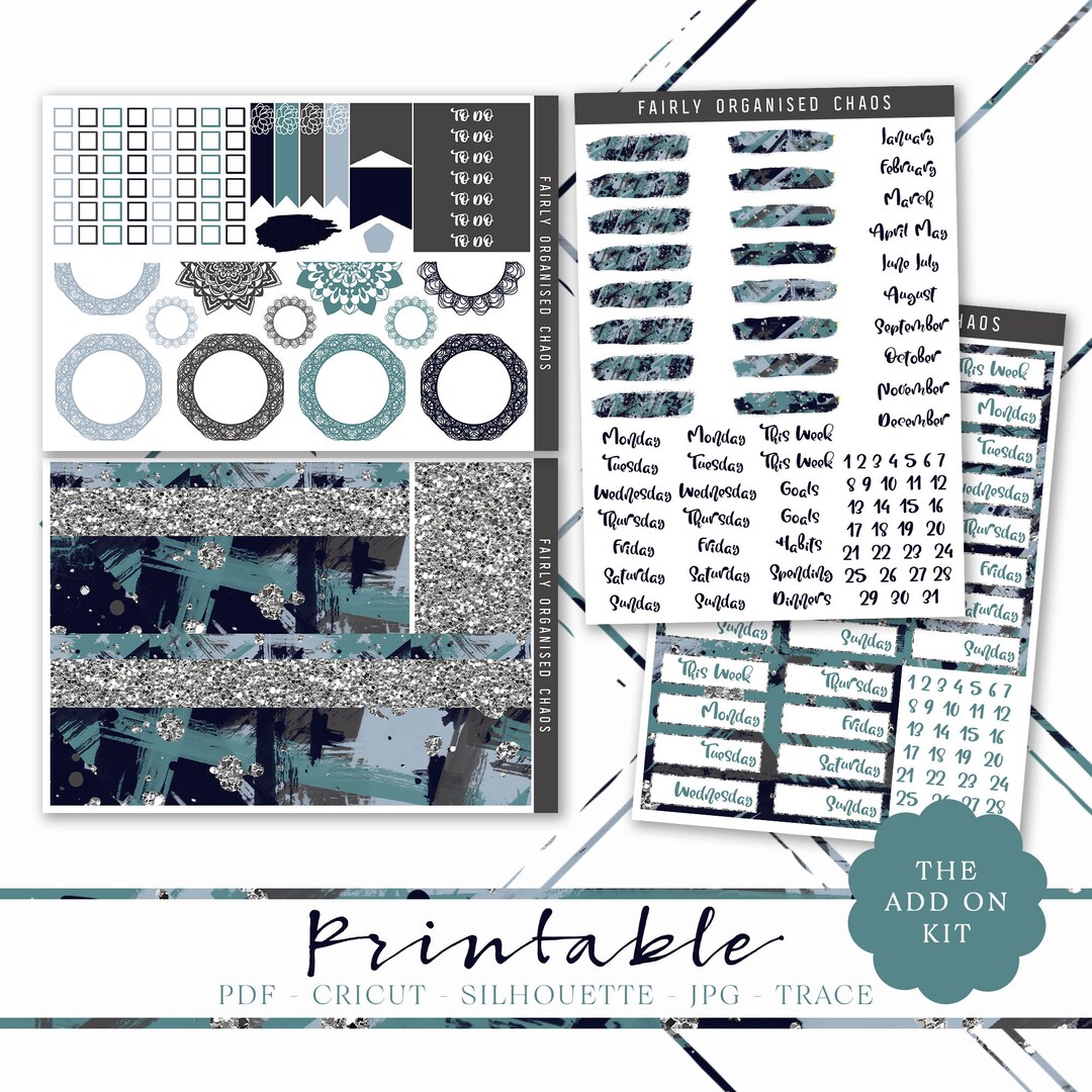 DARKNESS PRINTABLE STICKER Kit Add on Printable Planner - Etsy