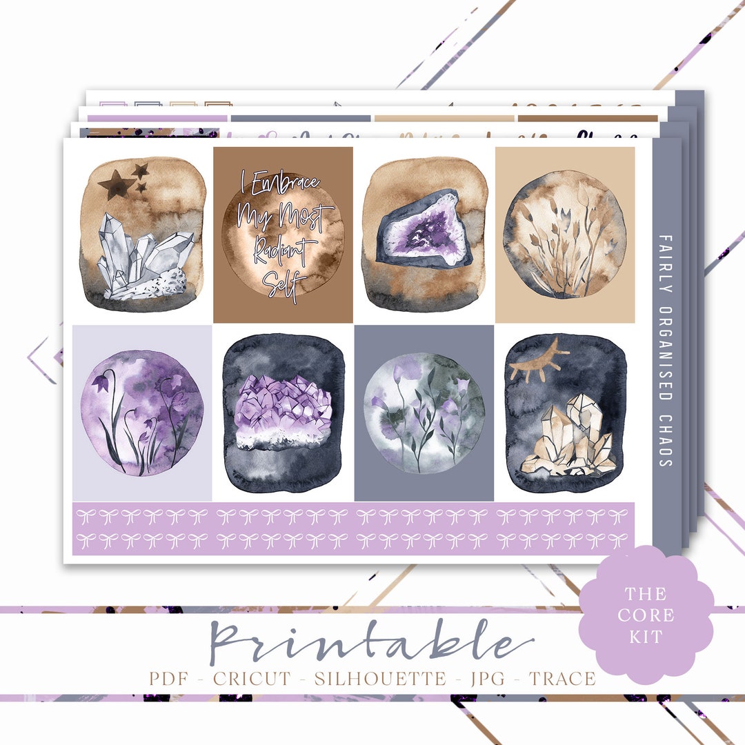 CRYSTAL PRINTABLE STICKER Kit Crystal Core Printable Planner - Etsy