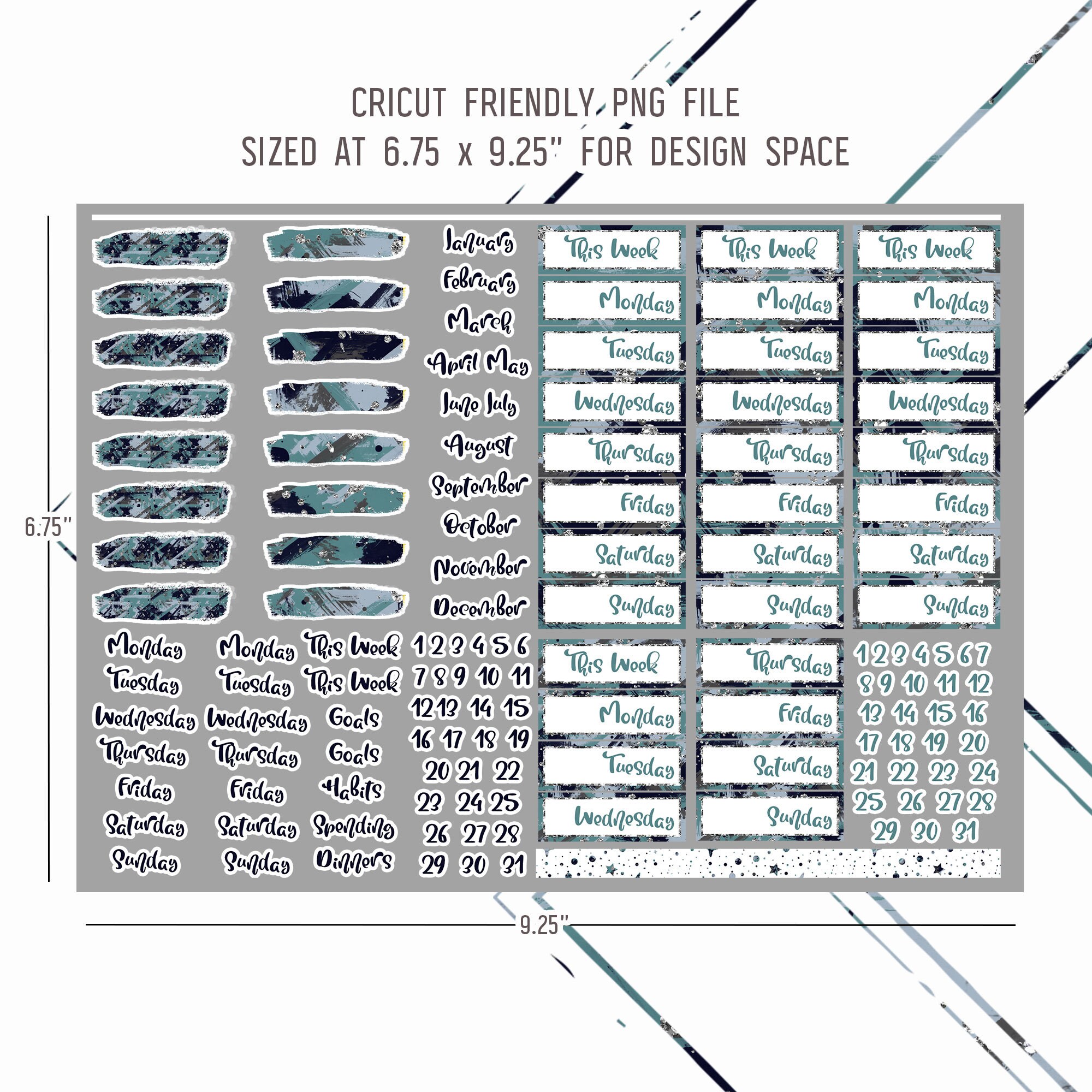 DARKNESS PRINTABLE STICKER Bundle Printable Planner Stickers Weekly Kit ...