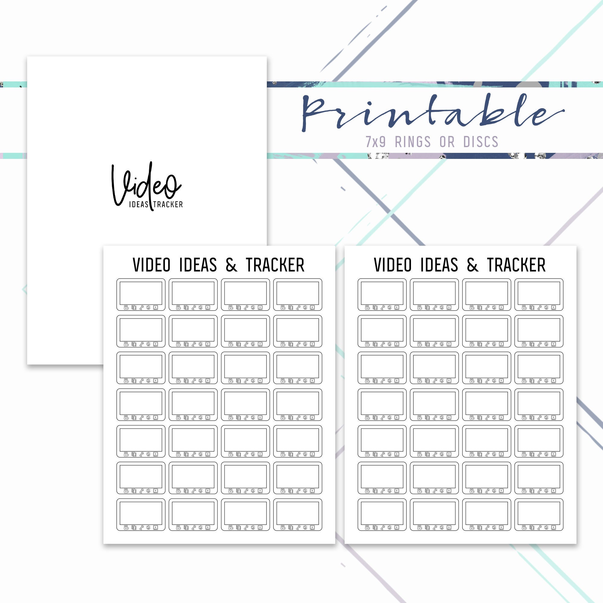 7x9 VIDEO CREATOR TRACKER Printable Youtube Video Tracker, Video ...