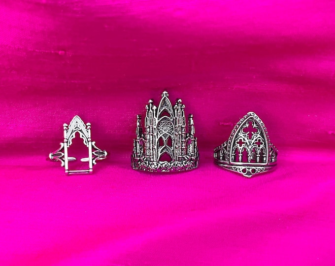 Set of THREE Cathedral Window Rings, Ready to Wear or Embellish With ...