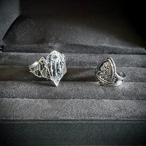 Goth Rings Set of Two Adjustable Gothic Cathedral Church Window Rings ...