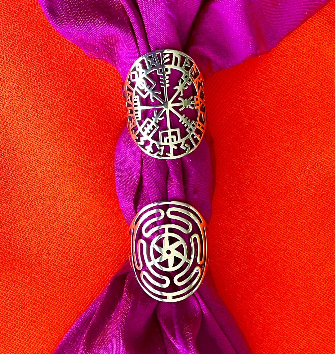 Adjustable Open Work Rings or Scarf Holder Wear as is or Decorate DIY ...