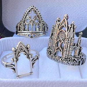 Set of THREE Cathedral Window Rings, Ready to Wear or Embellish With ...