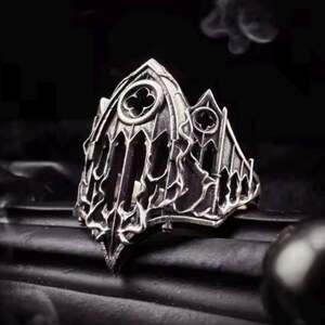 Goth Rings Set of Two Adjustable Gothic Cathedral Church Window Rings ...