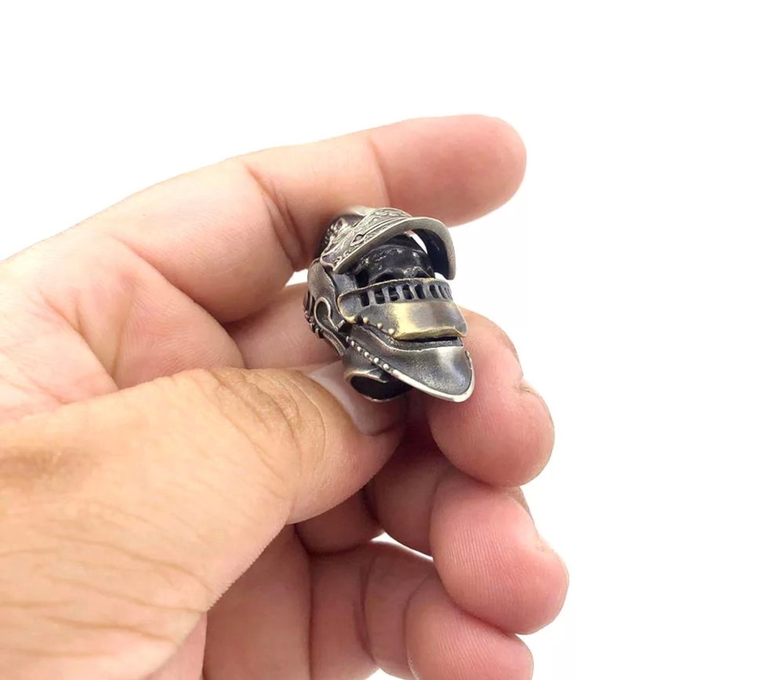 Articulated Armor Knight Helmet Pendant With Chain Templar - Etsy