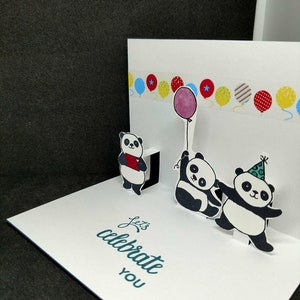 Panda Pop up Card - Etsy