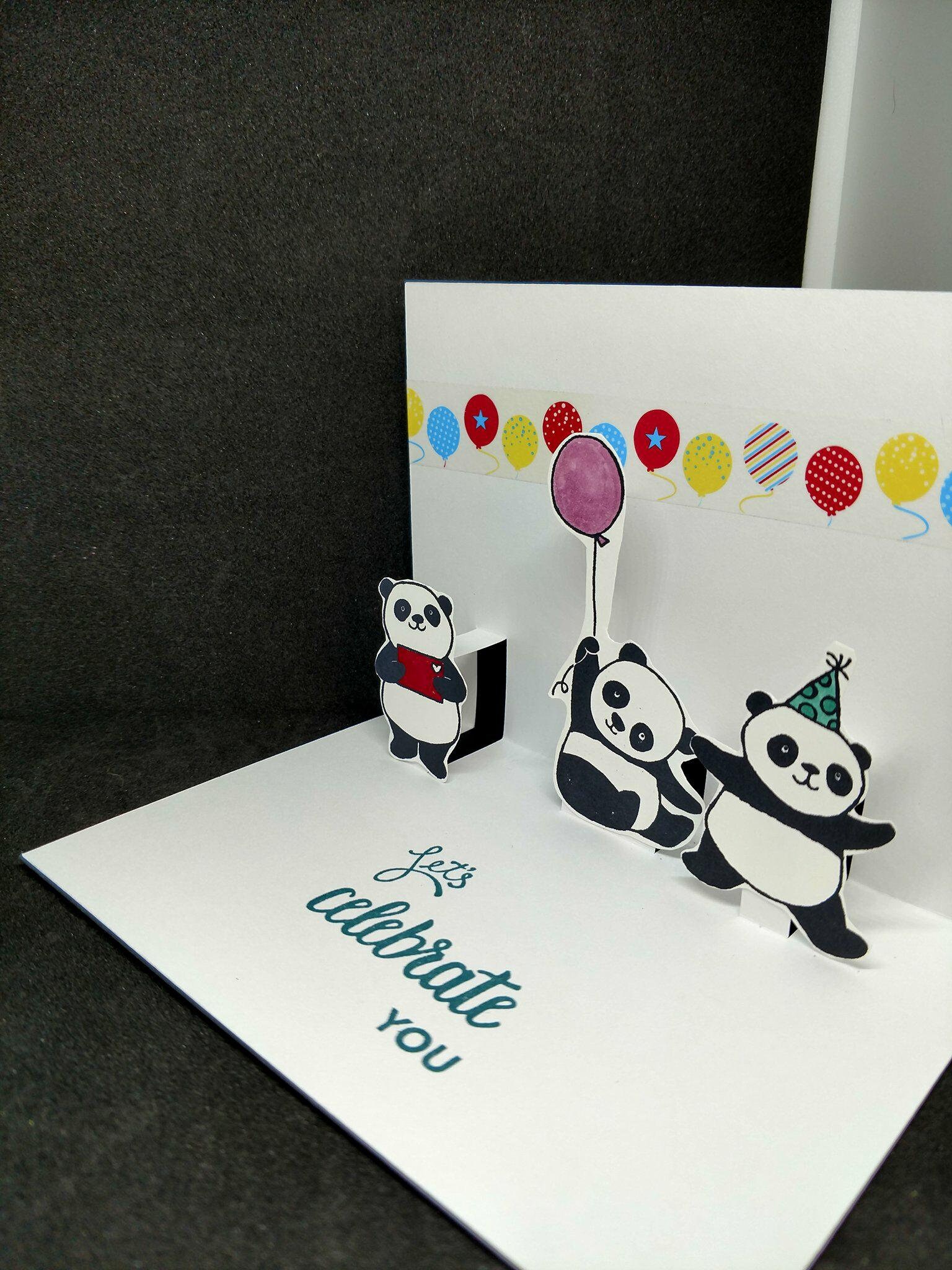 Panda Pop up Card - Etsy