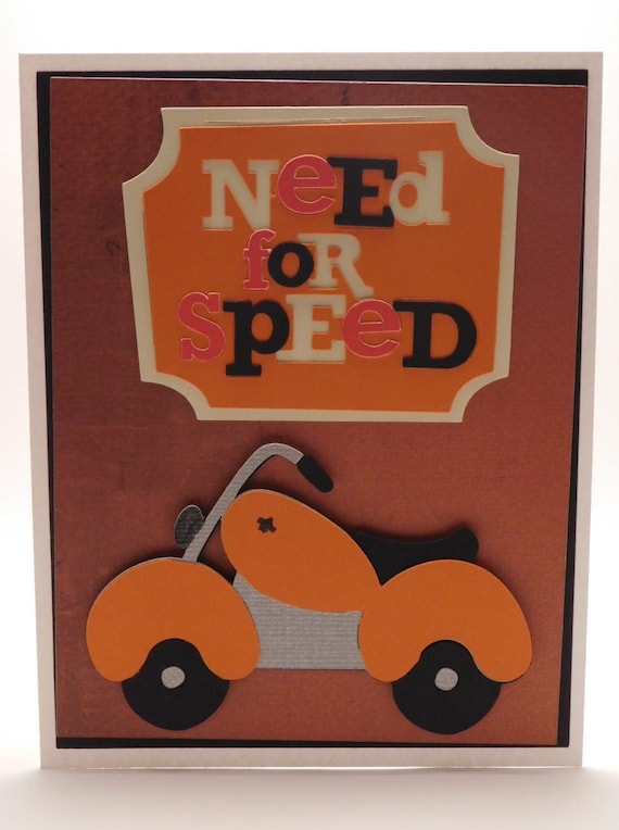 Motorcycle Blank Greeting Card Need for Speed | Etsy