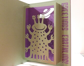 Alien Pop up Card - Etsy