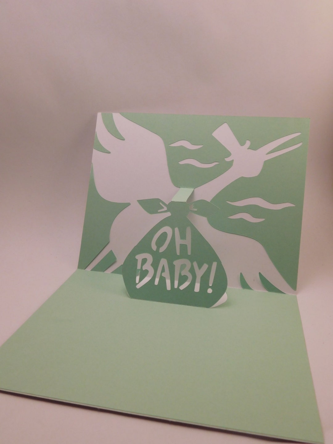 Stork Pop Up, Baby Card - Etsy