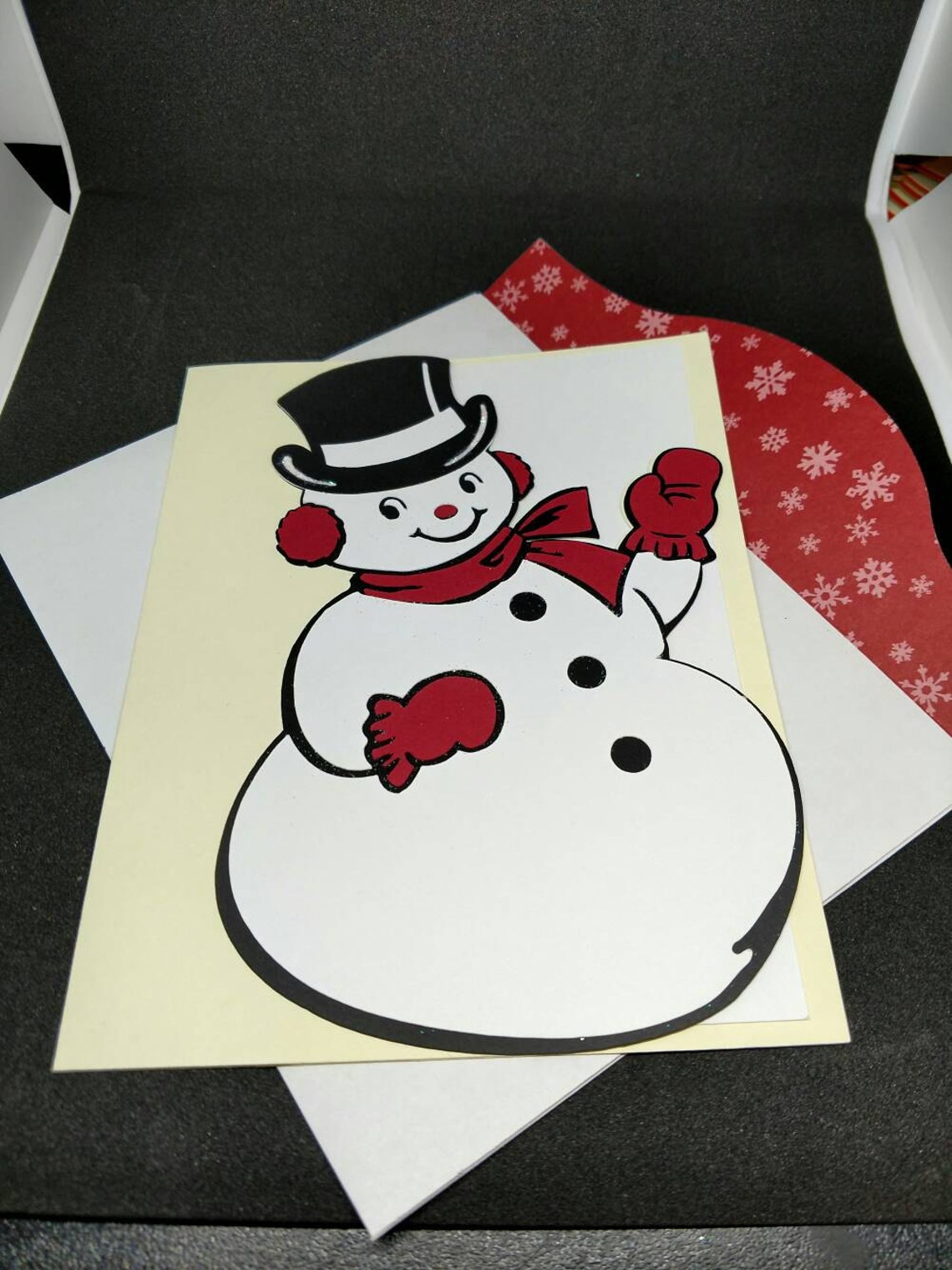Vintage Snowman Cutout Card - Etsy