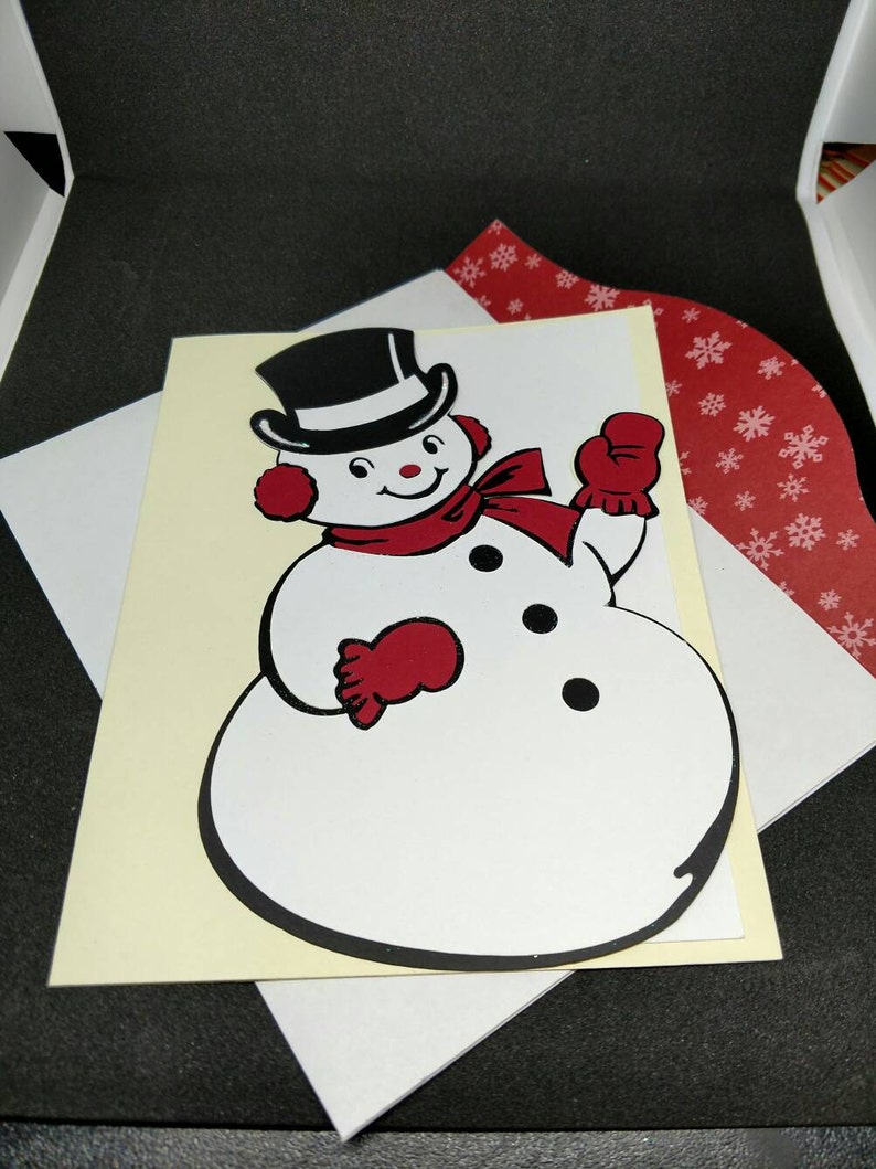 Vintage Snowman Cutout Card - Etsy