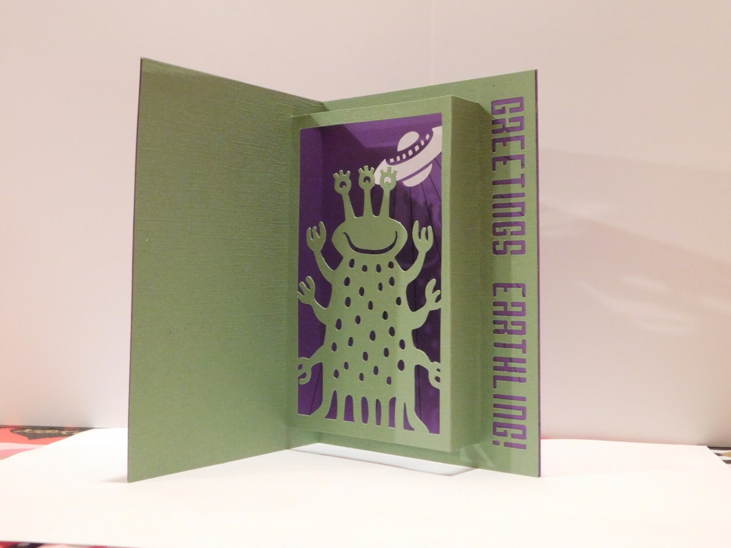 Alien Greeting Card, Pop Up, 3D, Hello - Etsy