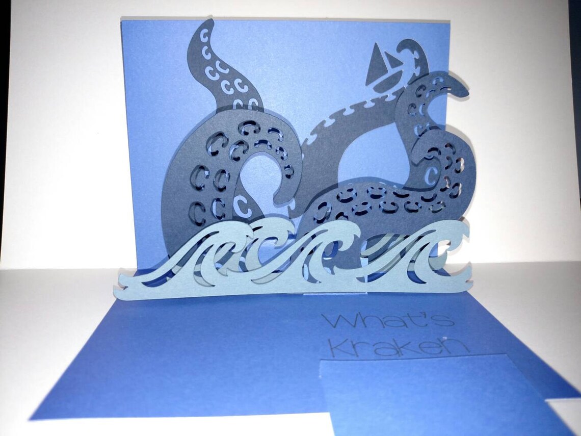 What's Kraken Card, Made to Order, Pop up Card, Blank Card, Greeting ...