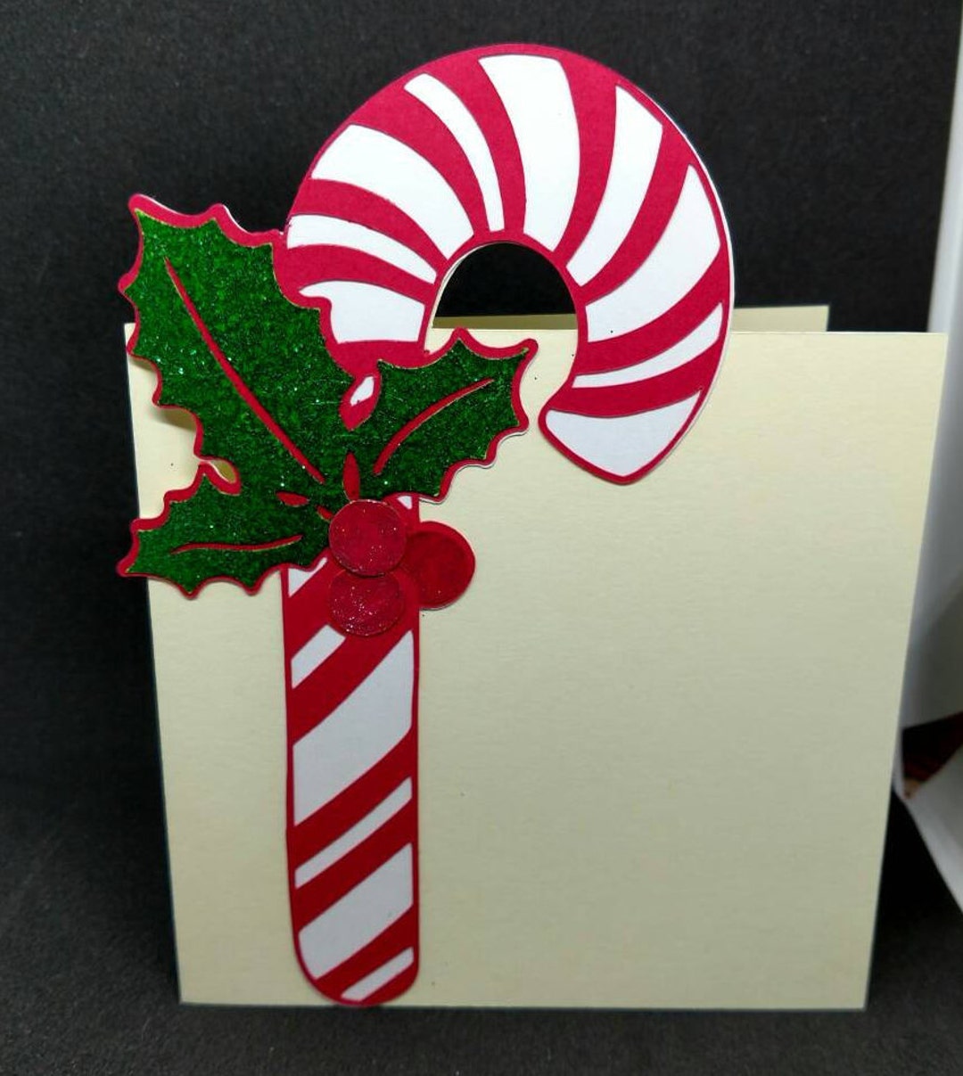 Candy Cane Cutout Christmas Card - Etsy