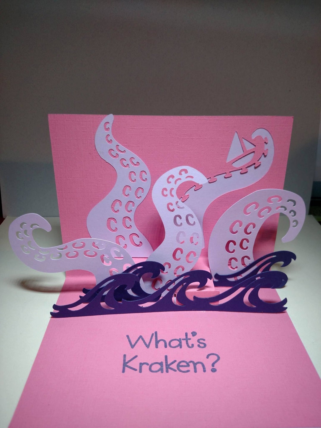 What's Kraken Card, Made to Order, Pop up Card, Blank Card, Greeting ...