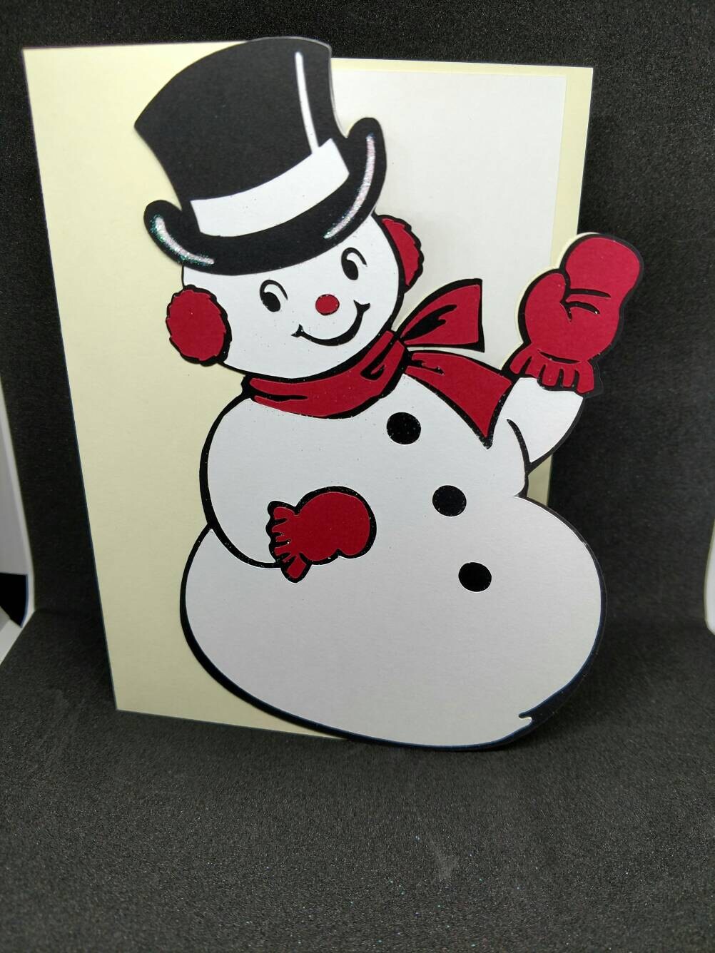 Vintage Snowman Cutout Card - Etsy