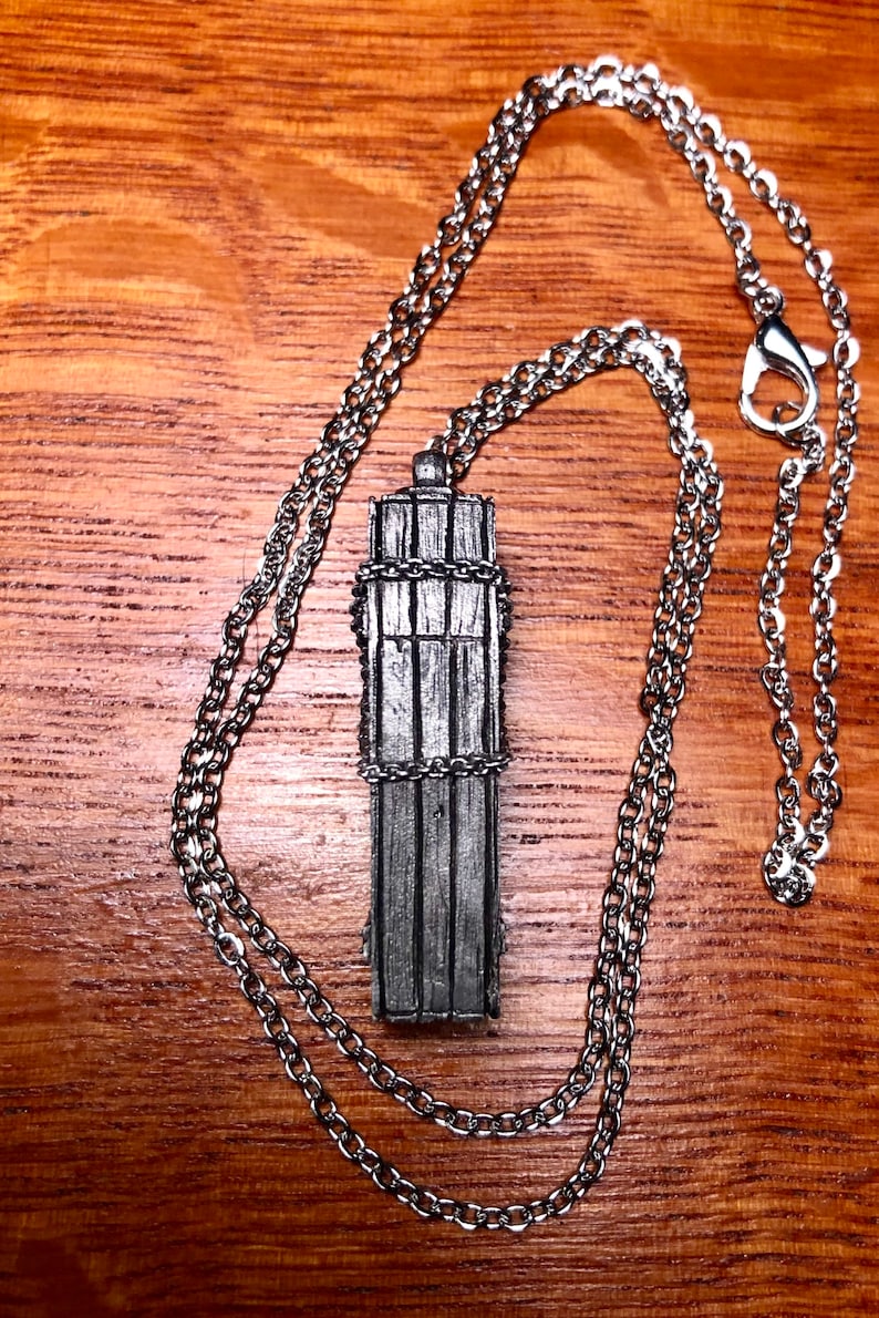 The Chained Coffin Pewter Pendant Casket in Chains | Etsy