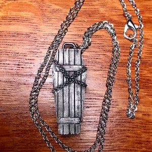 The Chained Coffin, Pewter Pendant, Casket in Chains - Etsy