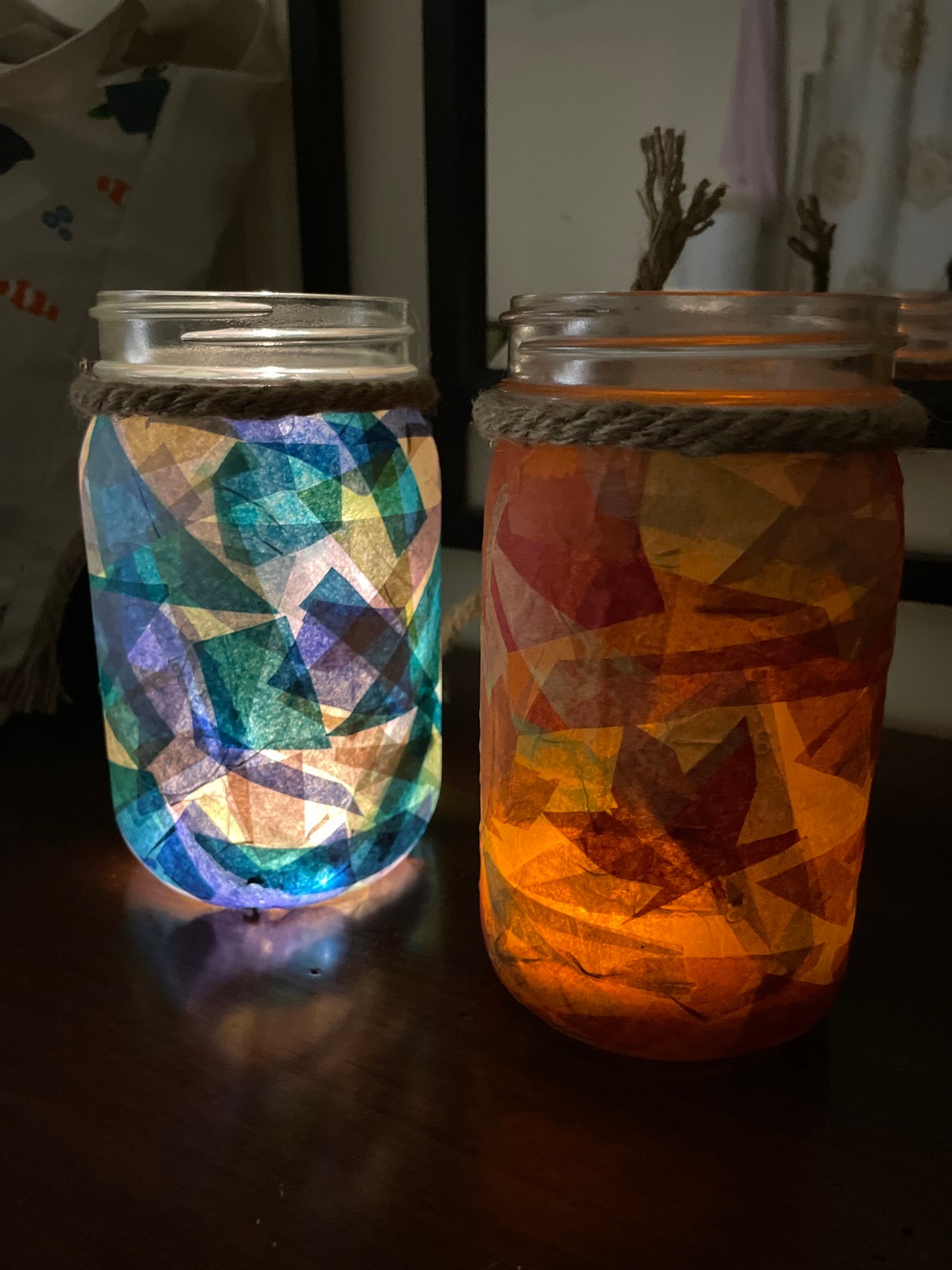 Seasons and Nature Inspired Découpage Mason Jar and Glass Lanterns - Etsy