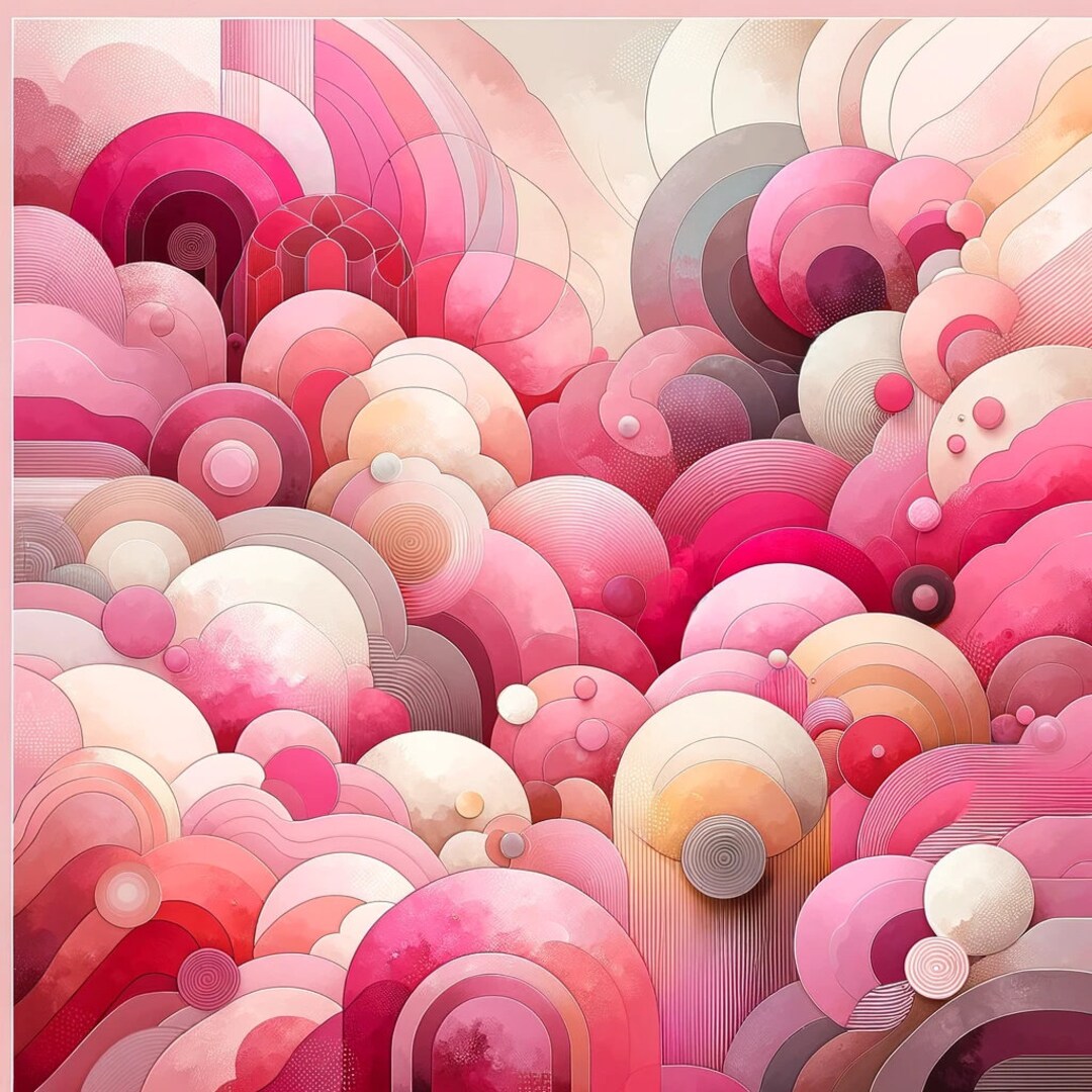 Pink Harmony Vibrant and Warm Art Canvas - Etsy