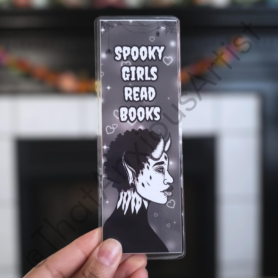Spooky Girls Read Books Bookmark -- Art Bookmark, Weird Art, Spooky ...