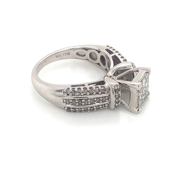 White Gold Square Princess Cut Diamond Ring - Gem