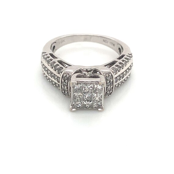 White Gold Square Princess Cut Diamond Ring - Gem