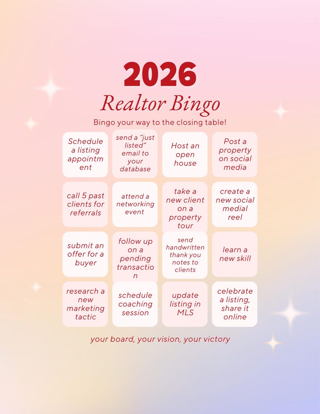 Realtor Bingo Game | Fun Digital Download for Real Estate Professionals ...