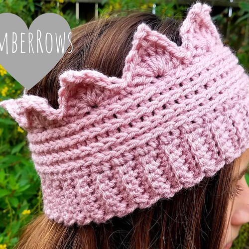 Ear Warmer Crown Ear Warmer Crochet Crown Crochet Ear Etsy