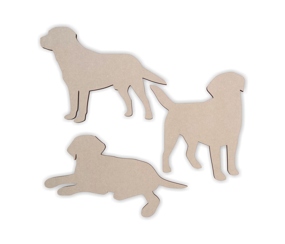 Wooden Labrador Dog Silhouette Cutouts (3 Pack) -unfinished and ...
