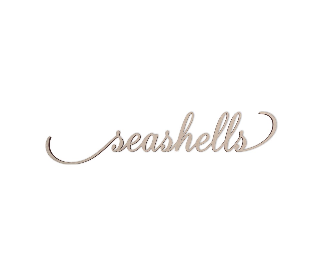 Wall Decor Word Cutout "seashells" - Cutout, Home Decor, Unfinished and ...