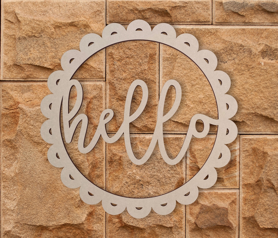 Wooden Sign hello Cutout Home Decor Unfinished - Etsy