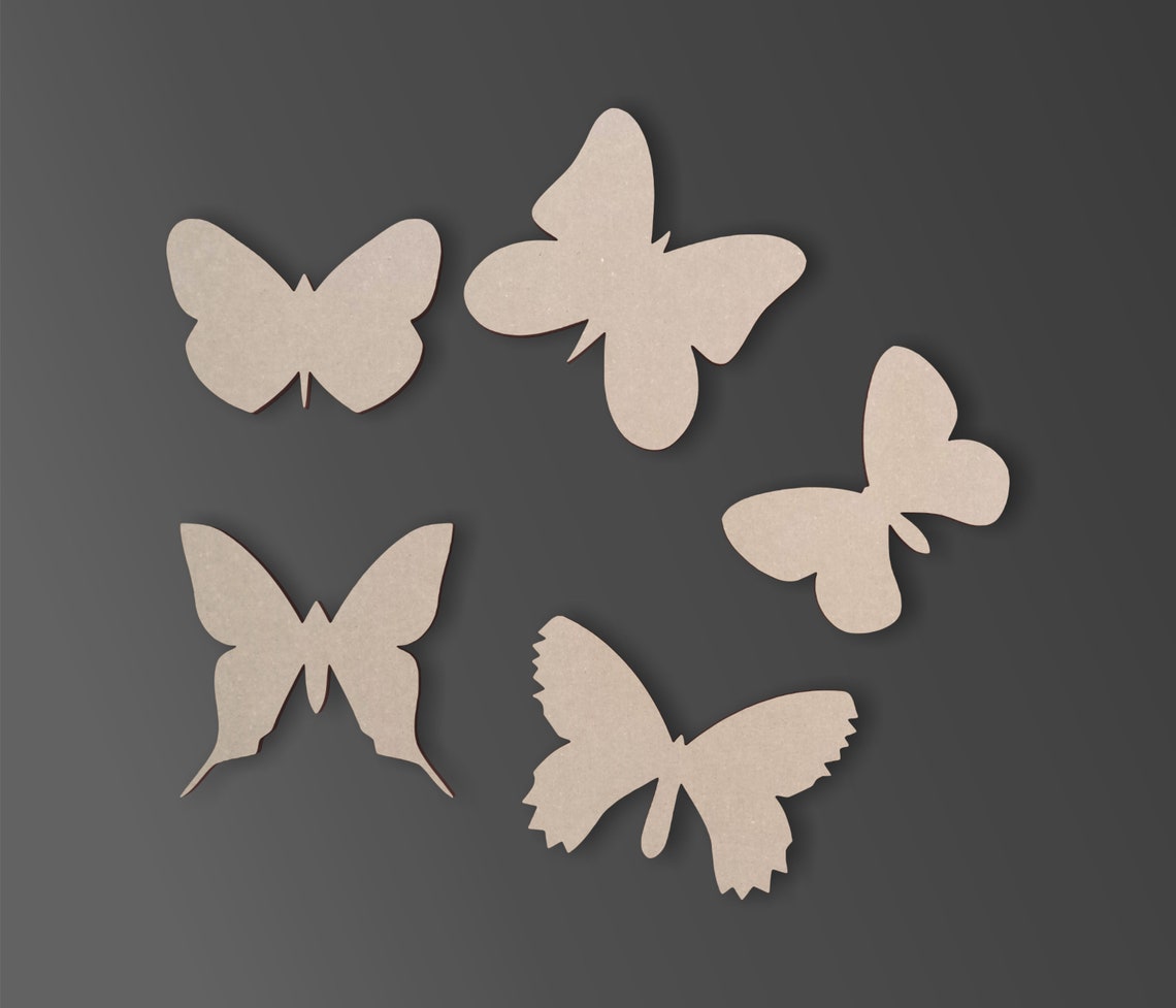 Wooden Butterfly Cutouts 5 Pack Cutout Home Decor - Etsy