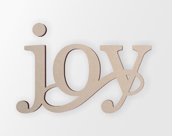 Word Cutout joy Cutout Home Decor Unfinished | Etsy