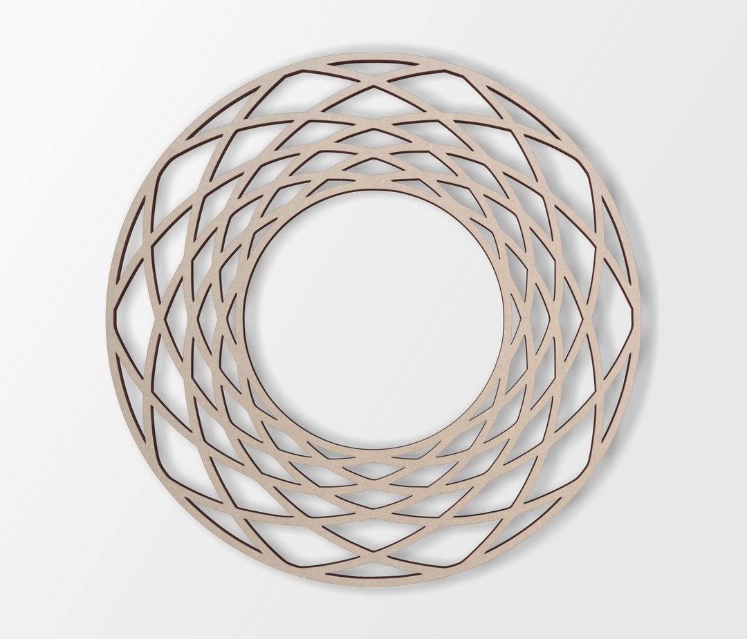 Wooden Shape Abstract Circle Frame, Wooden Cutout, Wall Art, Home Decor ...