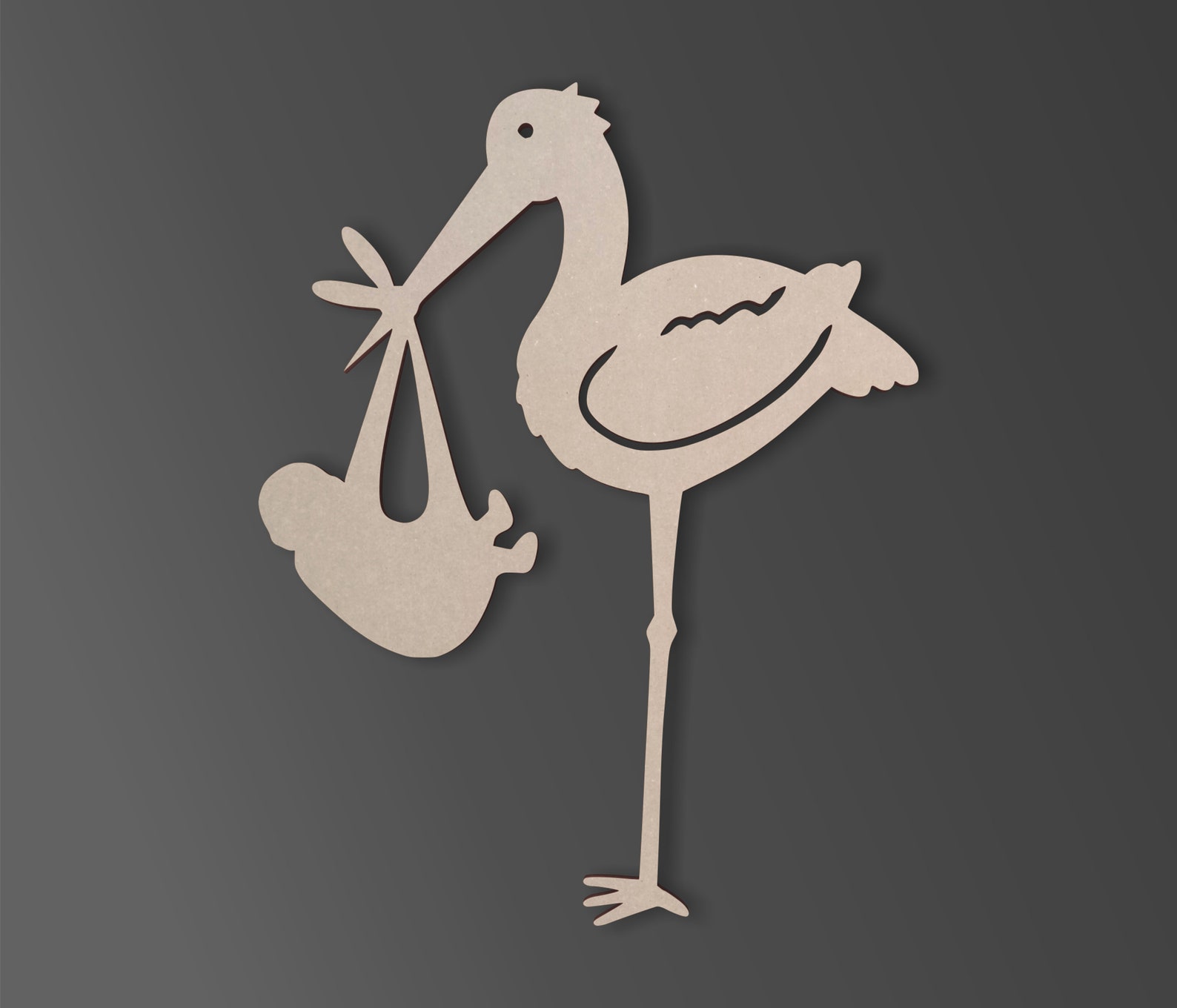 Wooden Shape Stork Baby Shower Decor Wooden Cutout Wall Art - Etsy