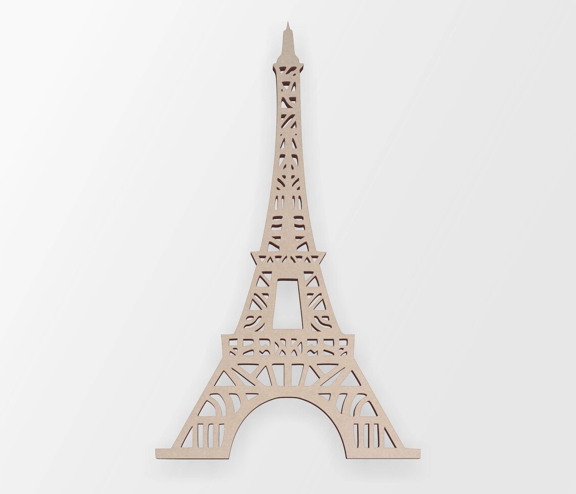 Wooden Shape Eiffel Tower Wooden Cutout Wall Art Home - Etsy
