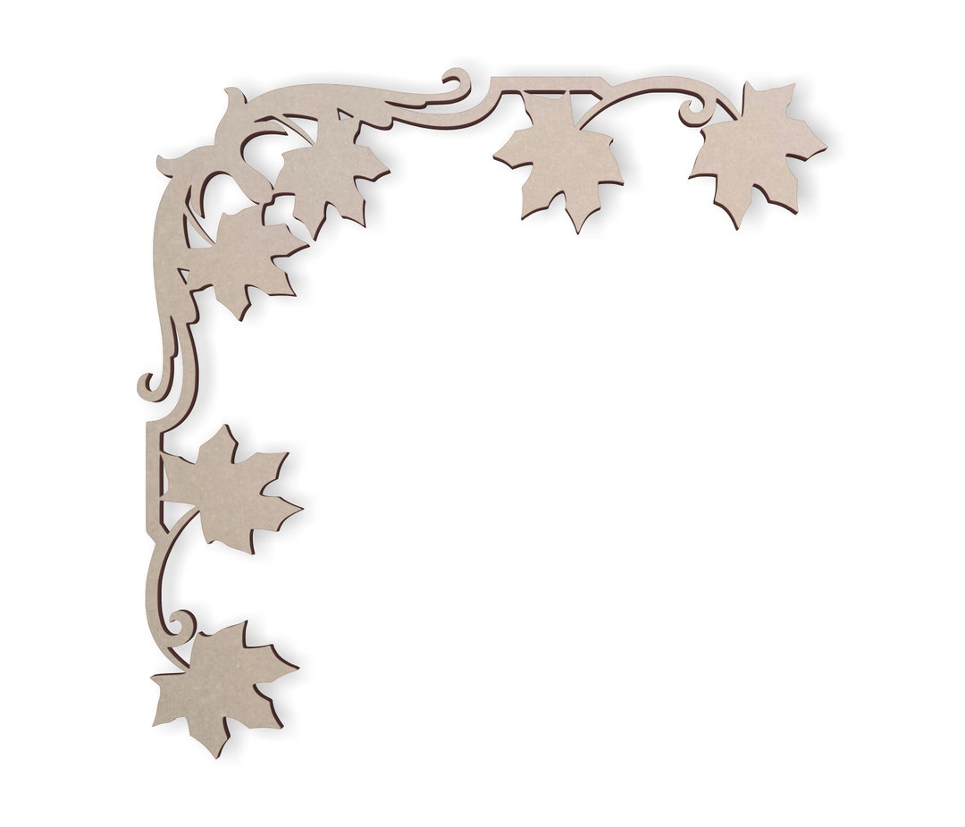 Wooden Leaf Frame Border - Cutout, Home Decor, Unfinished and Available ...