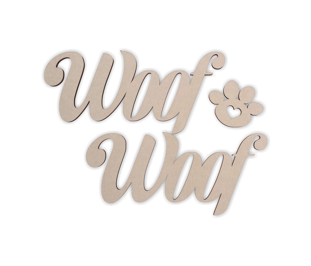 Wall Words "woof Woof" - Gift for Dog Lovers - DIY Birthday Gift ...