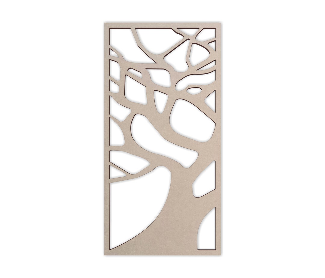 Wooden Tree Branch Panel: Mandala Wall Art, Privacy Screen - Etsy