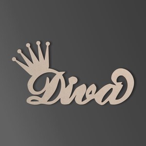 DIVA Wall Art Wooden - Cutout, Home Decor, Unfinished and Available in ...