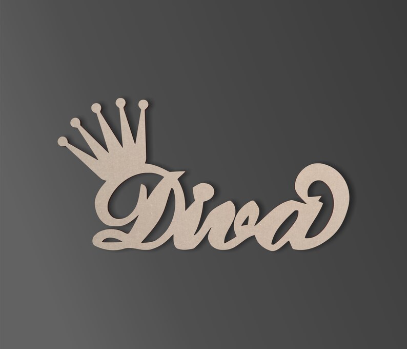 DIVA Wall Art Wooden Cutout Home Decor Unfinished and - Etsy